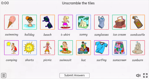 Summer ESL Interactive Vocabulary Worksheets