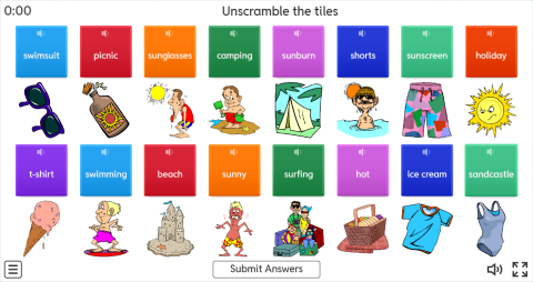 Summer ESL Interactive Vocabulary Worksheets