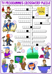 TV Programmes ESL Vocabulary Worksheets