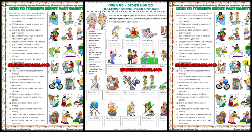 Used To ESL Printable Worksheets And Exercises