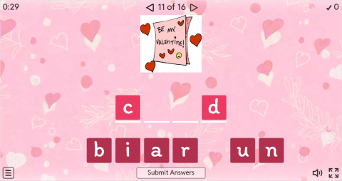 Valentine's Day ESL Interactive Vocabulary Worksheets