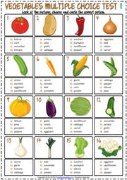 Vegetables ESL Vocabulary Worksheets