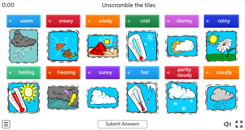 Weather Conditions ESL Interactive Worksheets