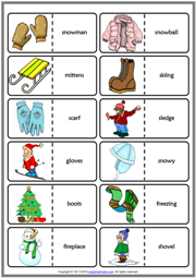 Winter ESL Vocabulary Worksheets