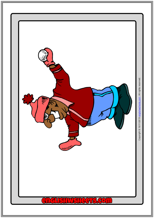 Winter ESL Printable Flashcards Without Words for Kids